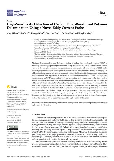 Pdf High Sensitivity Detection Of Carbon Fiber Reinforced Polymer Delamination Using A Novel