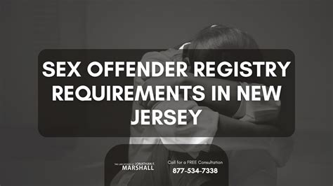 Sex Offender New Jersey Registry Requirements