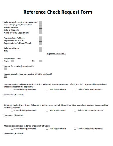 FREE Reference Check Form Samples In Google Docs MS Word Apple Pages PDF
