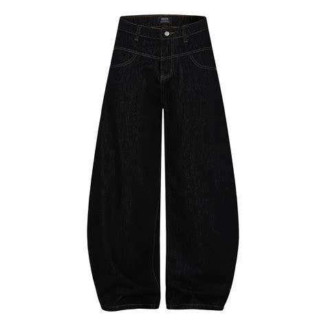 Y2k Star Letter Print Baggy Denim Curved Barrel Jeans
