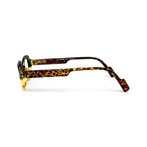 Unisex Square Reading Glasses Yellow Tortoise And Black Clear Demo