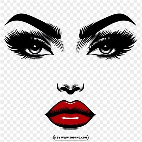 Roblox Avatar Face With Black Arched Eyebrows With Sharp Eyeliner And