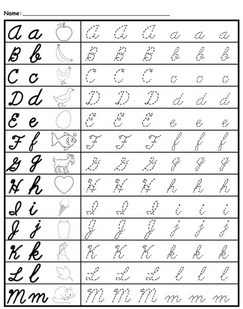 Cursive Worksheets Free Printable