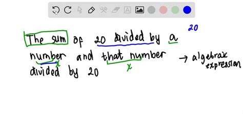 Solved Ranslate This Phrase Into An Algebraic Expression 20 Increased