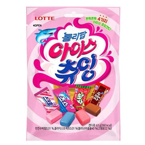 Жевательные конфеты "Акула" вкус фруктового мороженого Lotte, 63 гр ...