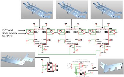 top level spice model with peec macro models of igbt module packages