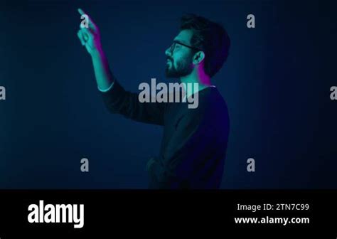 Infographic Hologram Editing Template Ultraviolet Background Arabian