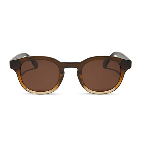 Arlo Round Sunglasses Whiskey Fade And Brown Diff Eyewear