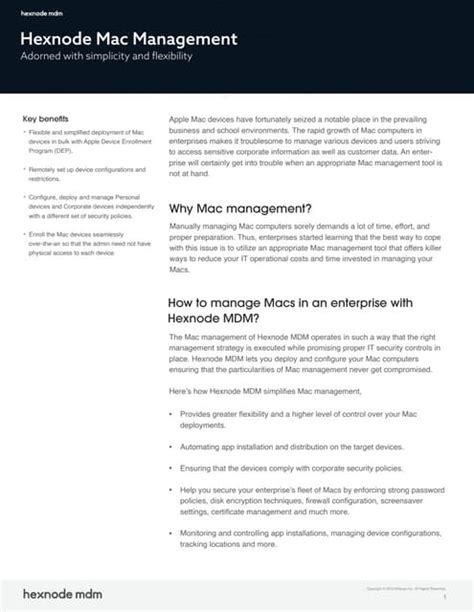 Hexnode Mac Management Pdf