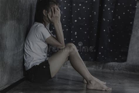Young Women Are Stressed Because Of Being Trafficked To Sex Work Stock