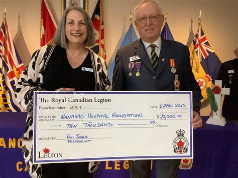 The Royal Canadian Legions Generous Support Nanaimo And District