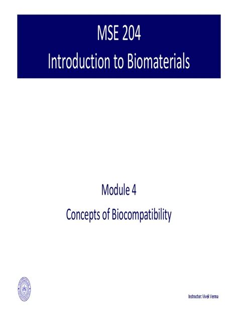 Module 04 Concept Of Biocompatibility Pdf T Cell Immune System