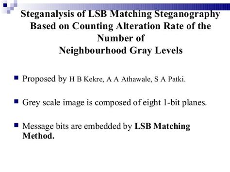 steganalysis of lsb matching steganography