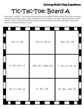 Alg 1 Solving Equations Activity Algebra Games Algebra 1 2 Games