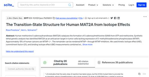 The Transition State Structure For Human Mat2a From Isotope Effects