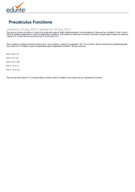 Precalculus Functions Pdf
