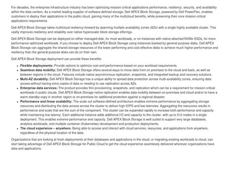 Dell Apex Block Storage For Public Cloud Dell Apex Block Storage For