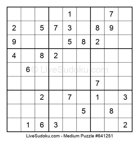 Medium Sudoku Online 641251 Live Sudoku