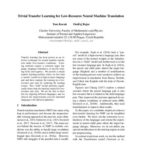 Trivial Transfer Learning For Low Resource Neural Machine Translation