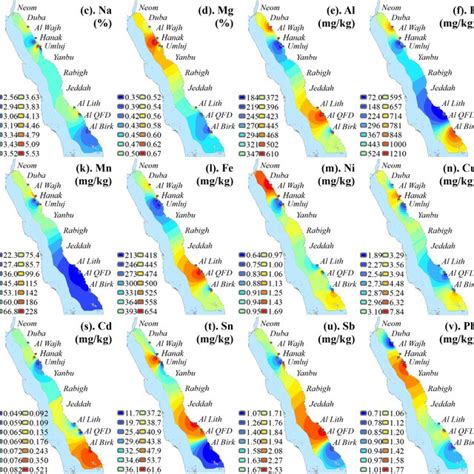 Contour Plots Illustrating The Spatial Distribution Of Element