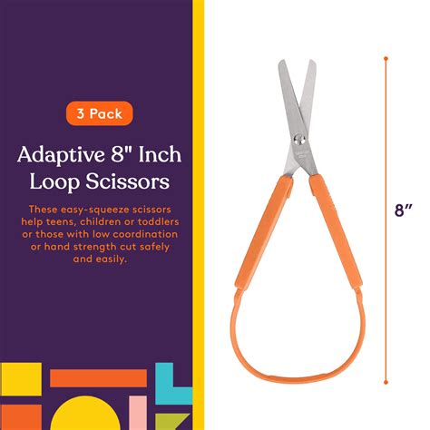 Large Loop Scissors 8 3 Pack Special Supplies