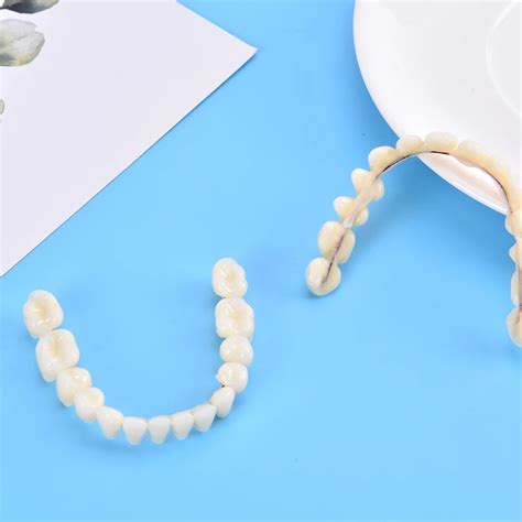 28pcs Resin False Teeth Whitening Dentures Temporary Fake Tooth Upper
