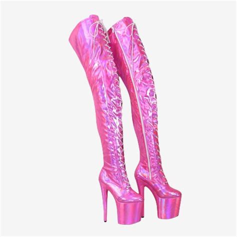 Drag Platform Stripper Boots Lacy Mens 8 11 5 US Drag Universe