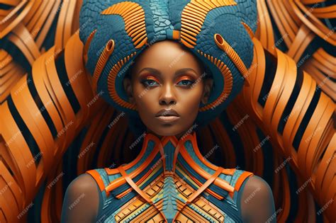 Premium Photo Afrofuturistic African Pattern With Futuristic
