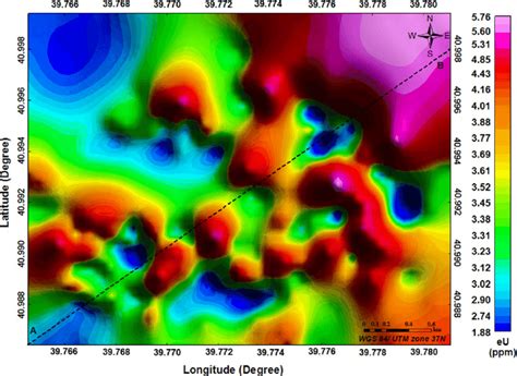Equivalent Uranium Eu Concentration Map Of The Study Area Download
