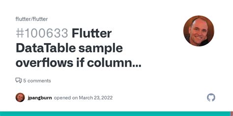 Flutter Datatable Sample Overflows If Column Heading Is Made A Little Longer · Issue 100633