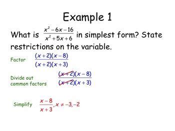 Simplifying Rational Expressions Worksheets Library