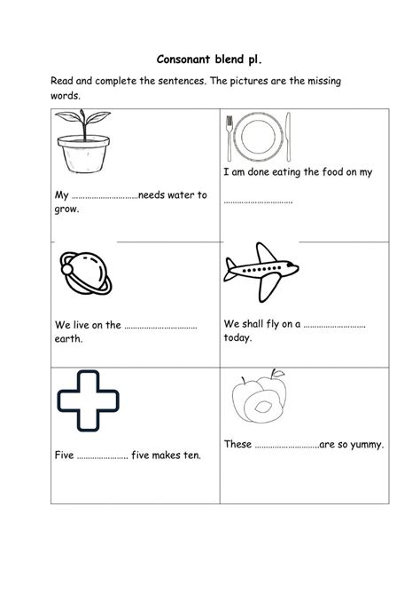 Consonant Blend Pl Sentences
