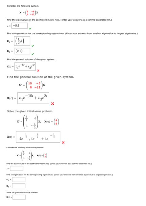 Solved Consider The Following System Find The Eigenvalues