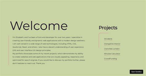 Portfolio Codesandbox