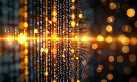 Binary Code Wall With Glowing Light Effects Stock Footage Video Of Orange Interface 366478278