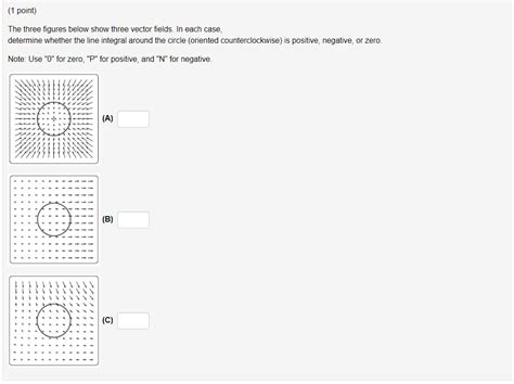 solved 1 point the three figures below show three vector