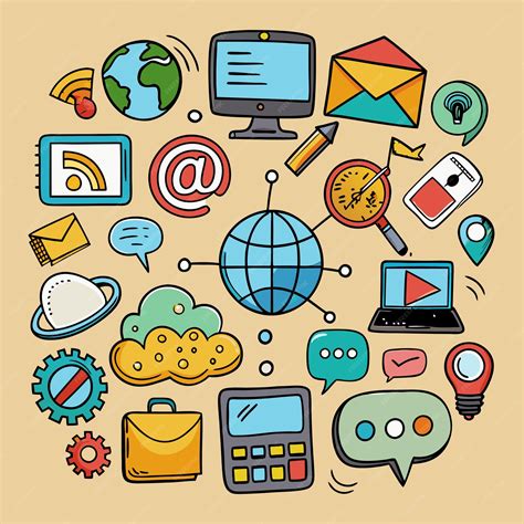 Professional Communication And Networking Icons Vector Premium Ai Generated Vector