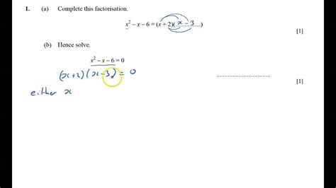 Quadratic Equations Q1 Youtube