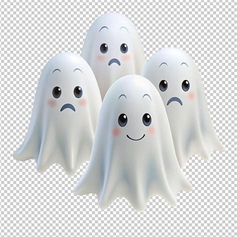 Translucent Ghosts Happy Sad Premium Ai Generated Psd