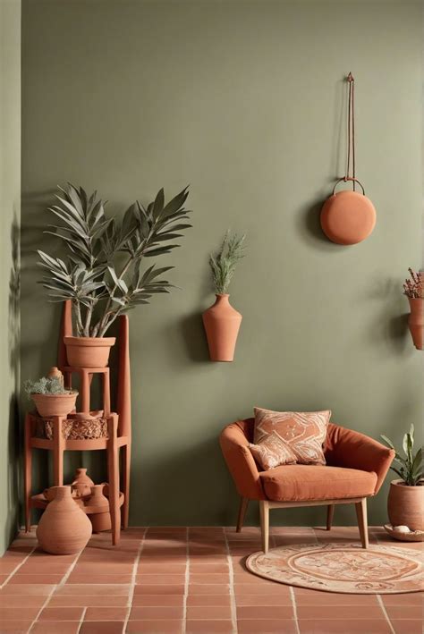 Sizzling Sage Green And Terracotta Home Decor Ideas Pareti Camera Da