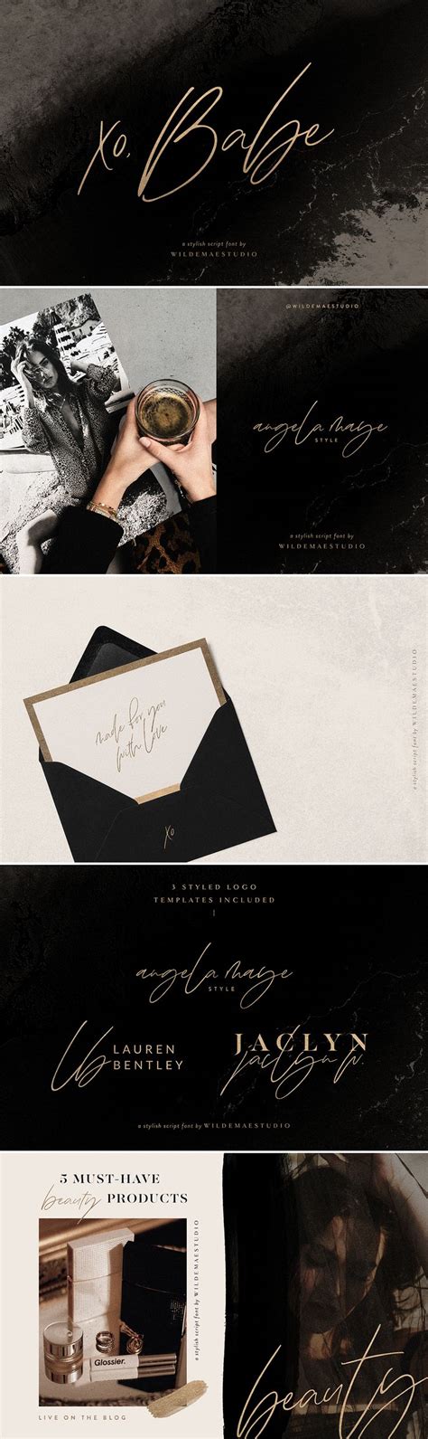 Xo Babe Stylish Script Font Feminine Fonts Signature Fonts Logo Design Inspiration