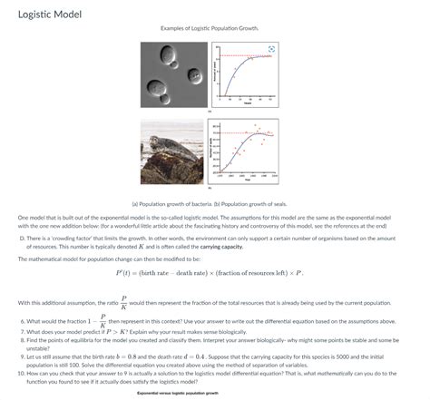 Solved Examples Of Logistic Population Growth A