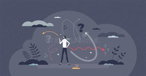 decision making dilemma with choice confusion problem tiny person