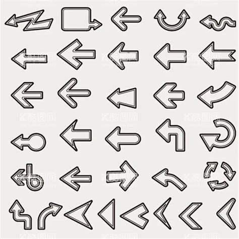手绘方向标志 源文件下载【酷图网】箭头 卡通 手绘箭头 符号 方向标志 指向 上下左右 花瓣网