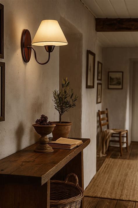 Aplique De Pared Base Madera Pantalla Tela Moderno Trend Home