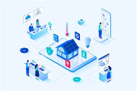 Premium Vector Smart Home 3d Isometric Web Design Vector Web Illustration