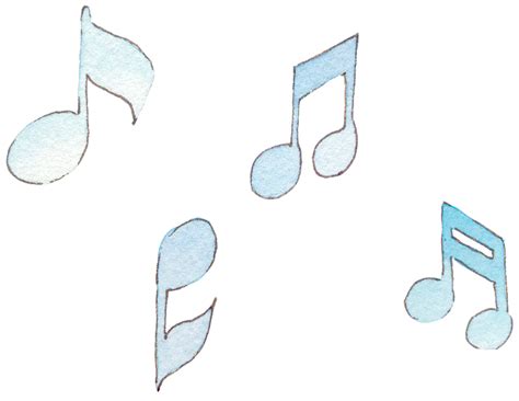 수채화 음표 귀여운 아기자기한 음악 사진 이미지 일러스트 캘리그라피 슈어작가