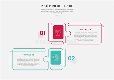 2 Points Template Infographic Outline Style With 2 Point Stage Or Step Comparison Template With