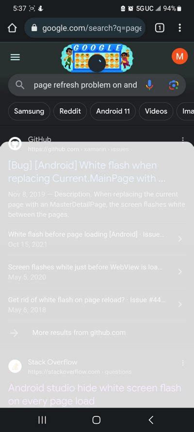 fix chrome white screen flash when reloading page on android