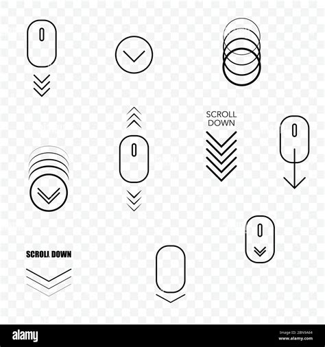 web page scroll down symbols stock vector image and art alamy